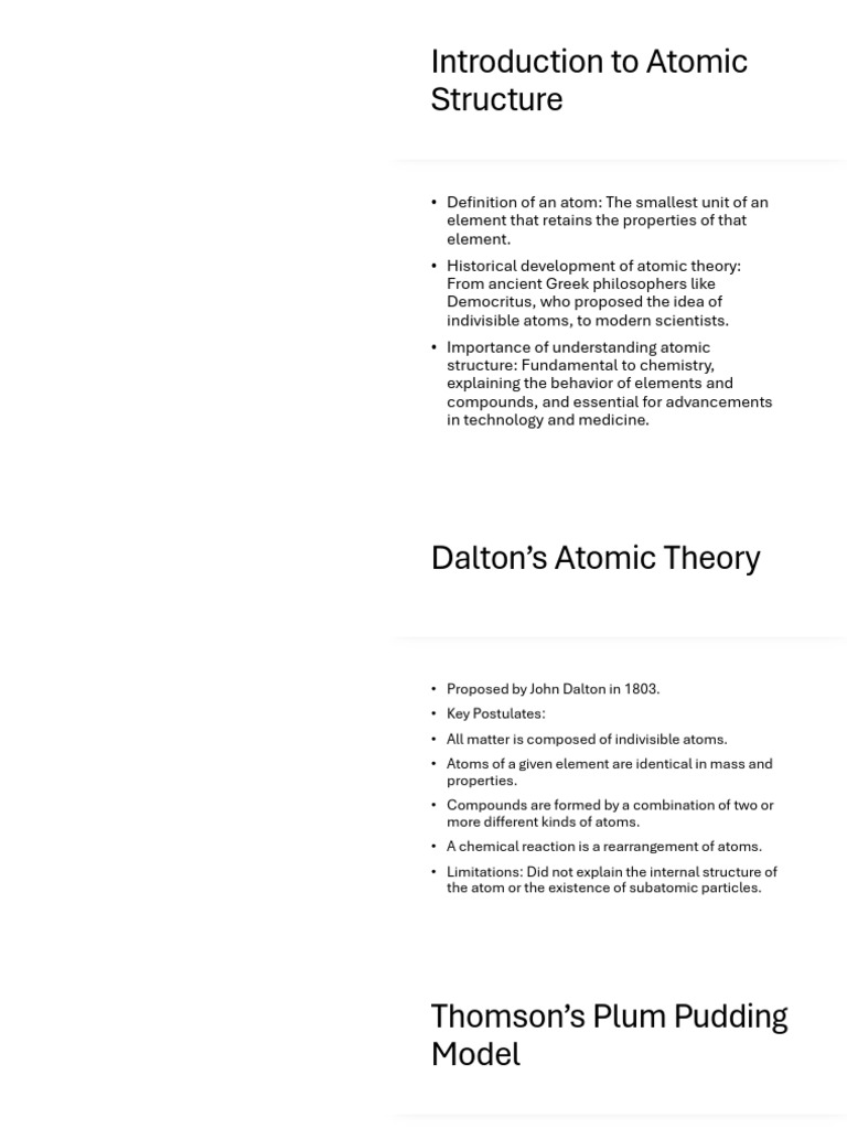 Introduction To Atomic Structure | PDF | Atoms | Atomic Nucleus