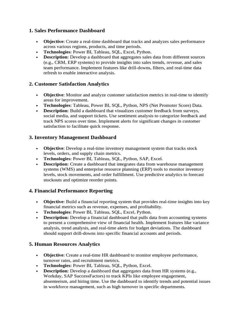 Business Intelligence Engineer Projects | PDF