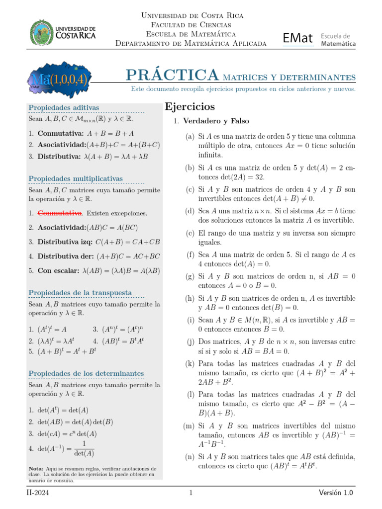 Practica Mat Det | PDF