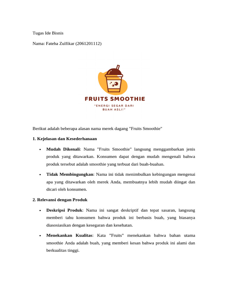 Tugas Ide Bisnis | PDF