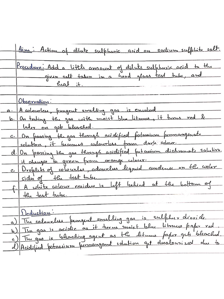 Class 10 Chemistry Experiment No.8 | PDF