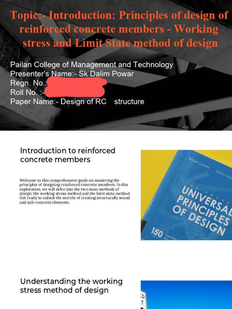 DESIGN OF RC STRUCTURES - Copy - Presentation | PDF