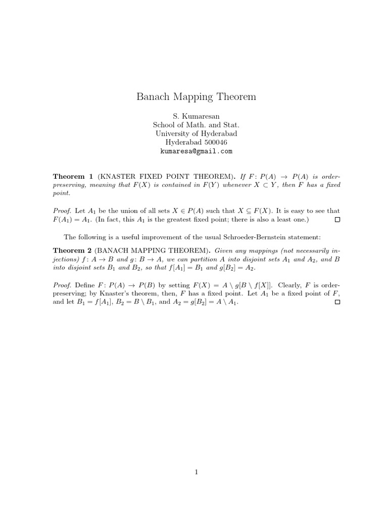 Banach_Mapping_Theorem | PDF