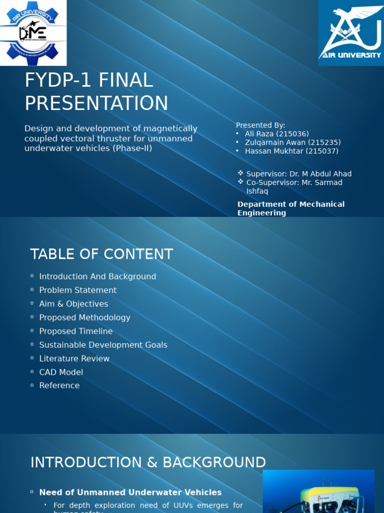 FYDP-1 Final Presentation | PDF