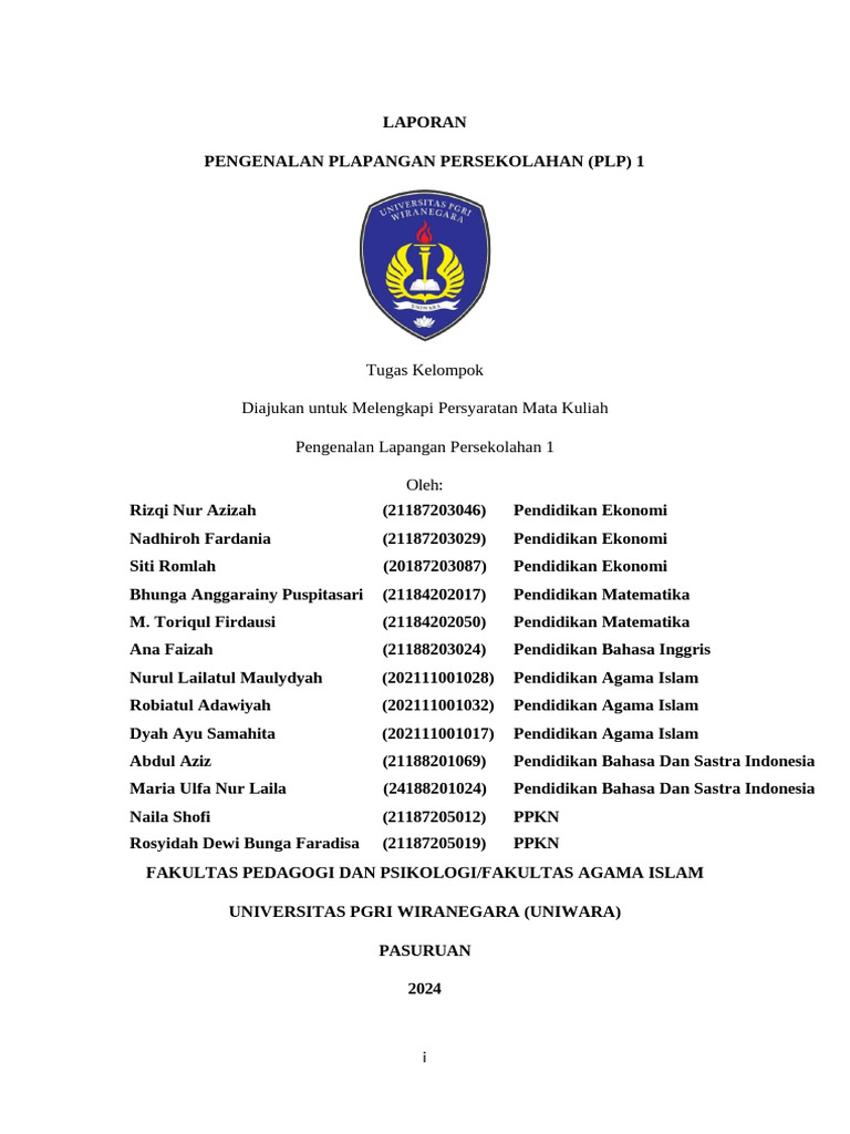 LAPORAN LUARAN PLP 1 Siti Romlah-1-28 | PDF