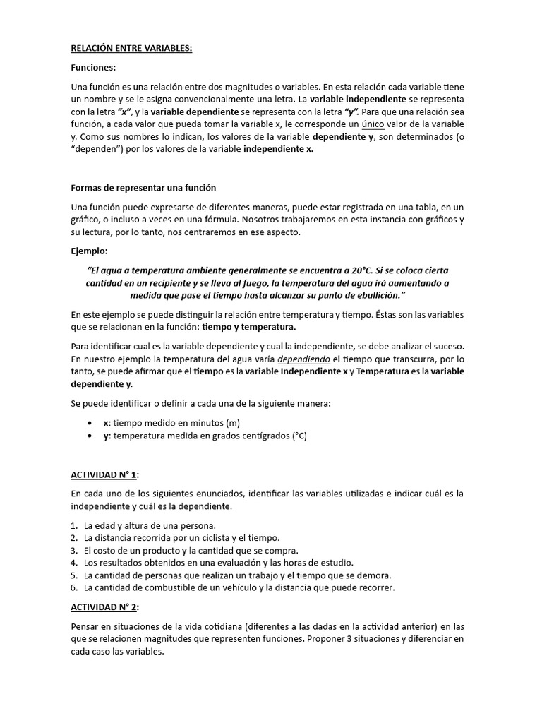Relación Entre Variables | PDF