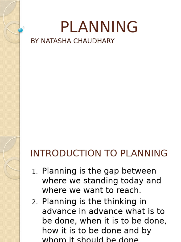 Planning | PDF
