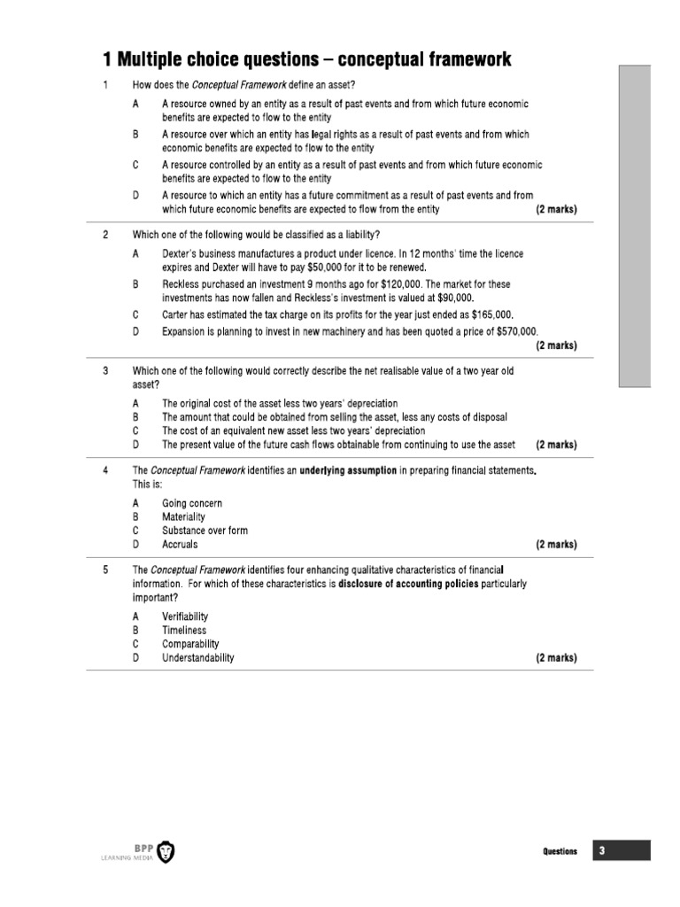 MCQ-Conceptual Framework Practice | PDF