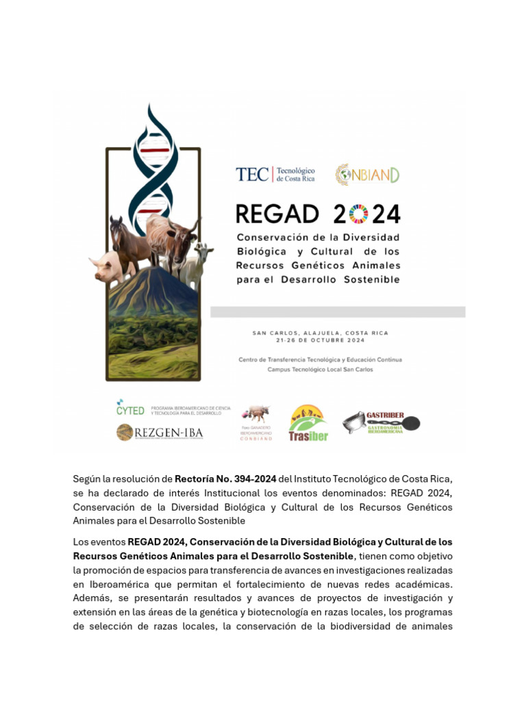 REGAD 2024-Programa General Preliminar | PDF