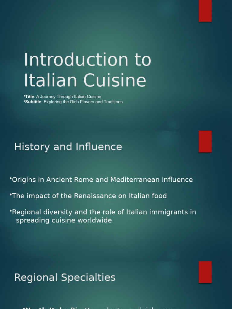 Abhilash's Introduction To Italian Cuisine | PDF