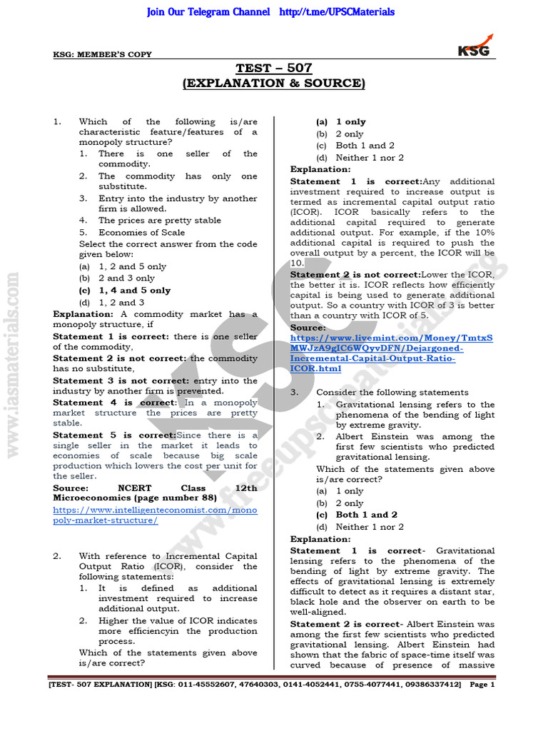 KSG CSP20 Test 7S | PDF | Mitochondrion | Special Drawing Rights