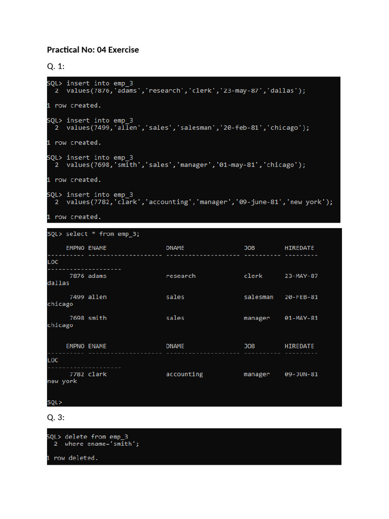 Practical No-4 | PDF