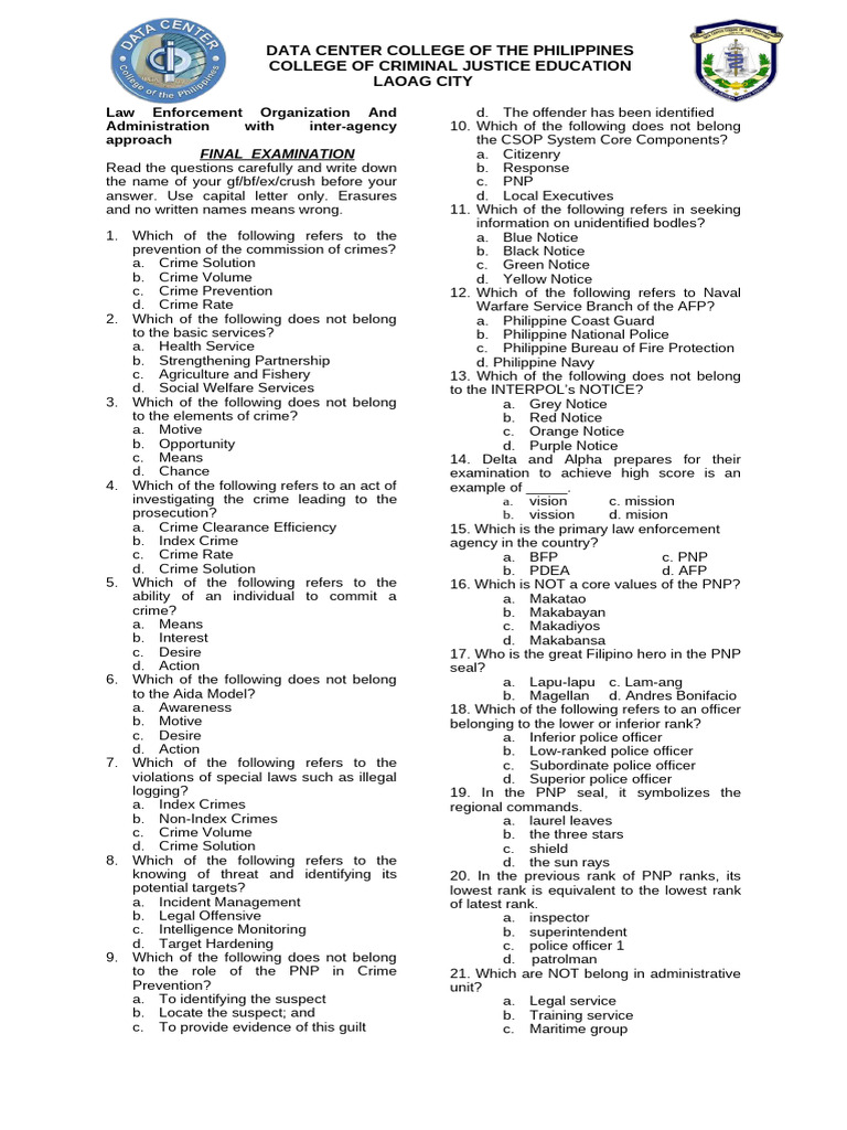 Lea Final Exam | PDF