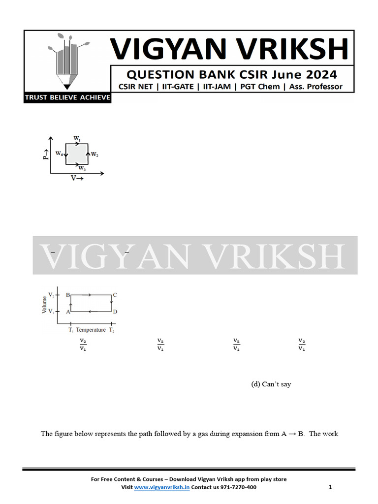 004 Question Bank Physical Chemistry Thermodyanamics Prob | PDF