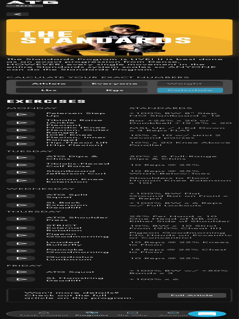 Programs - The Standards ATG Members | PDF