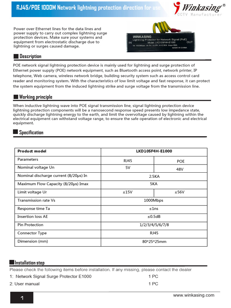 Cắt sét LKD105F4H-E1000 Datasheet V2.4 | PDF
