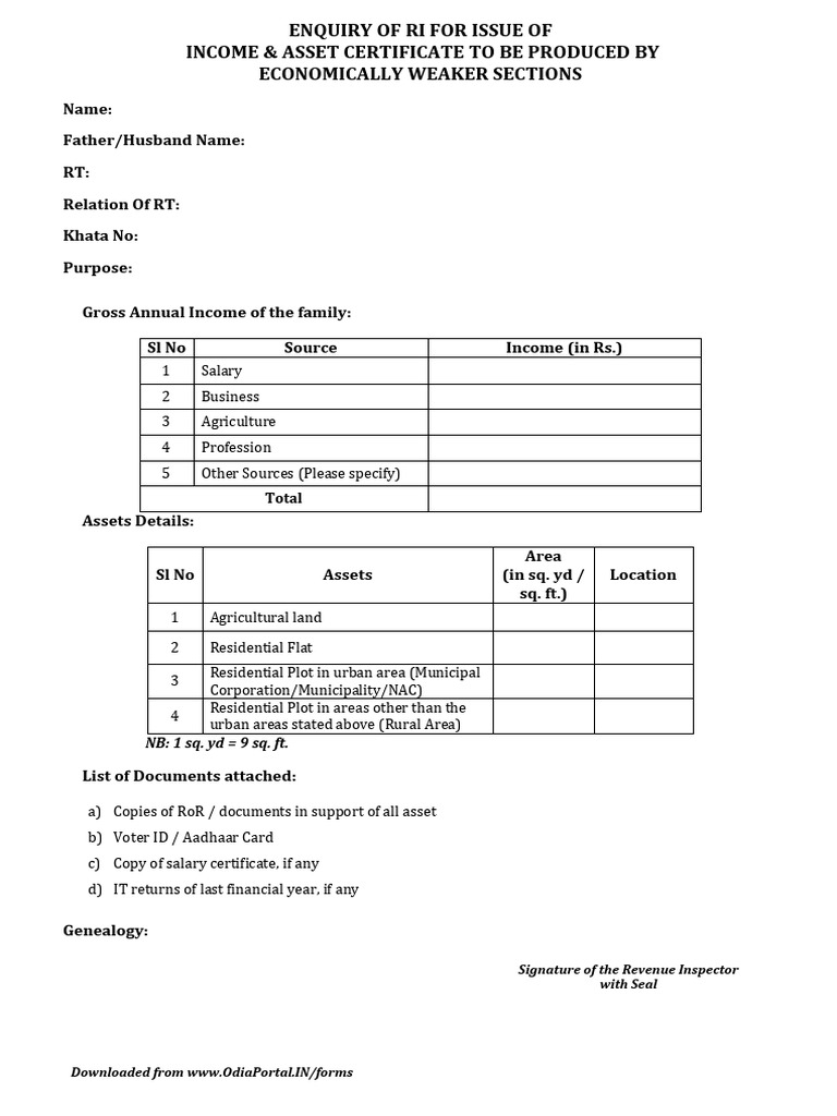 RI Enquiry For EWS | PDF