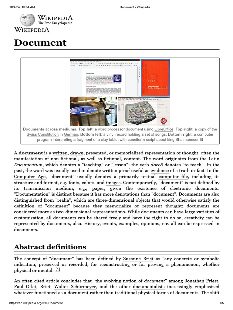 Document - Wikipedia | PDF