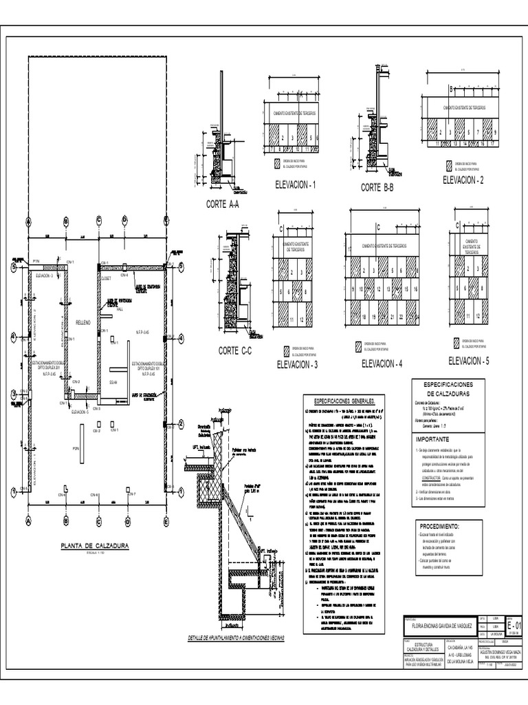 Elevacion - 1 Corte B-B Elevacion - 2: Especificaciones Generales | PDF