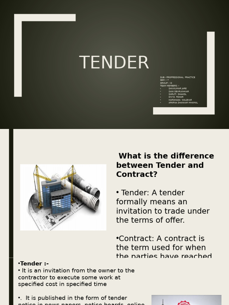 Tender PPT Sem 7 | PDF