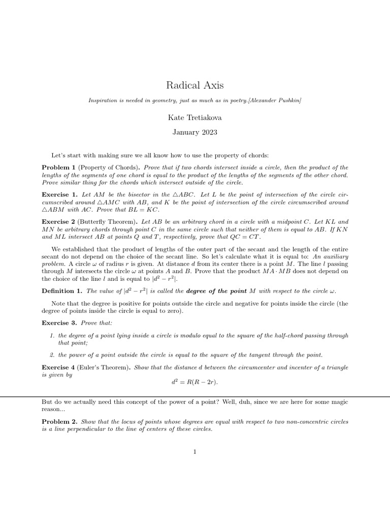 Radical Axis From CMS 2023 | PDF