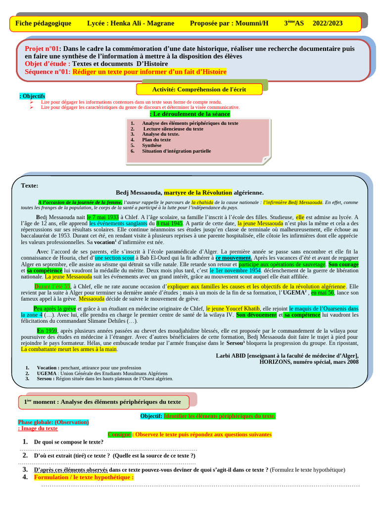 3 Comp de Lécrit Projet 1 | PDF