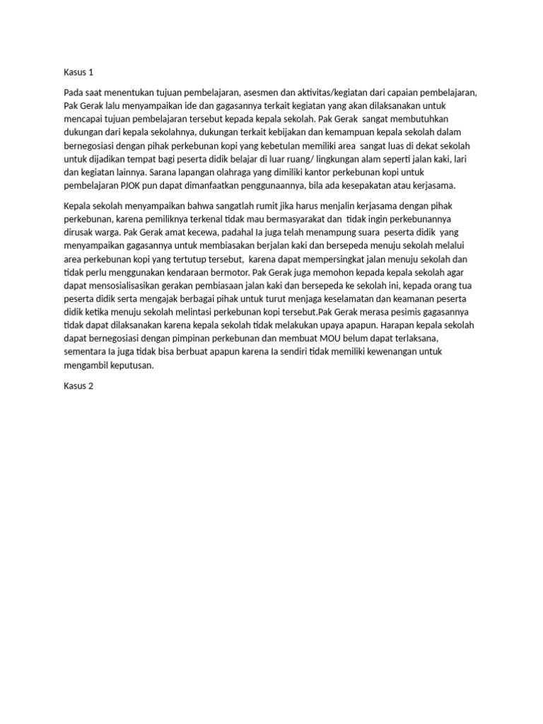 Kasus 1 pjok | PDF