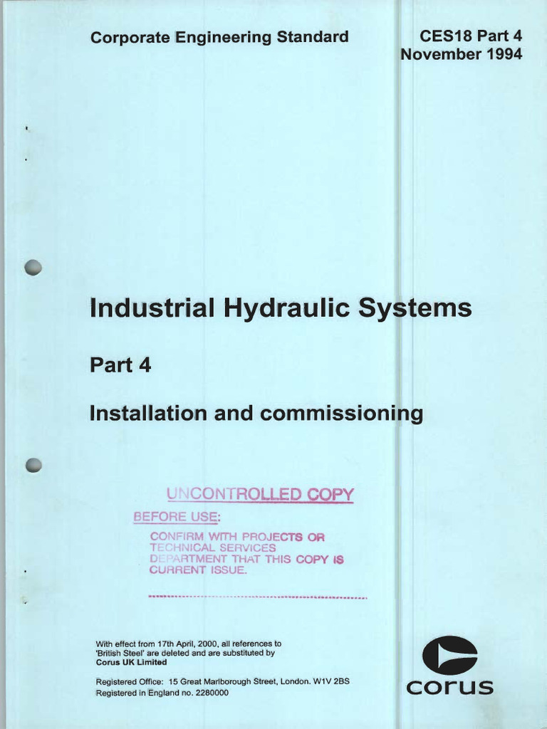 Corus CES18 Part 4 Installation & Commissioning | PDF