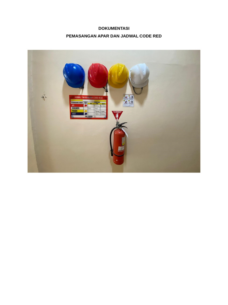 Dokumentasi Pemasangan Apar Dan Jadwal Code Red | PDF