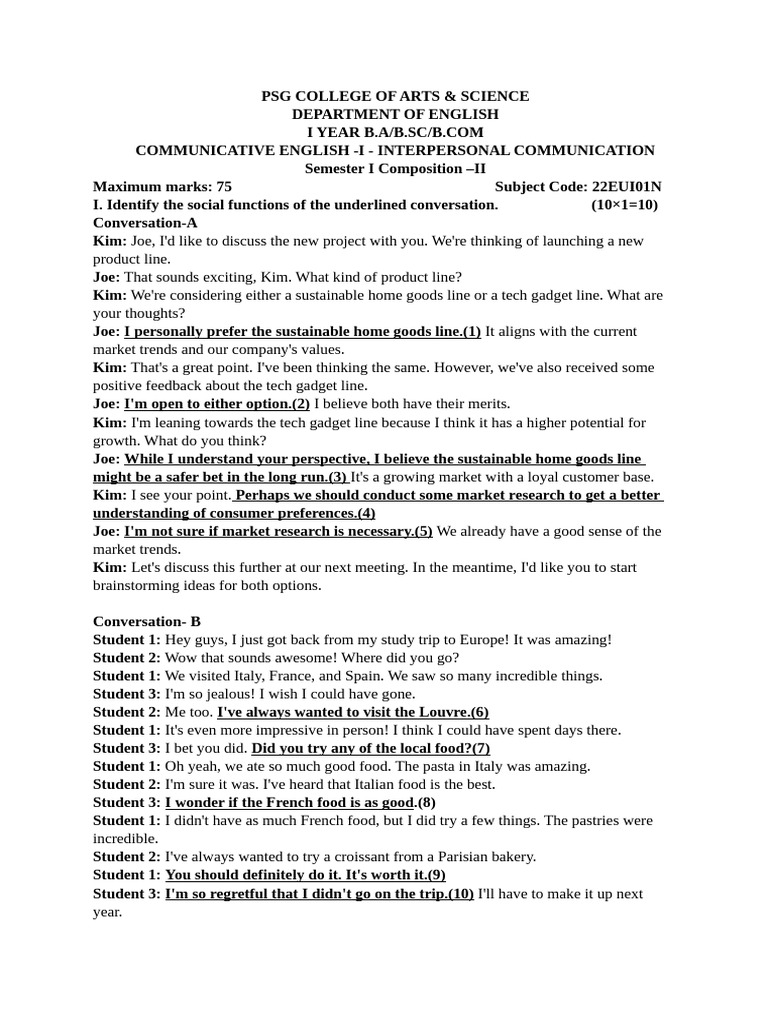 Composition - 2 First Year | PDF