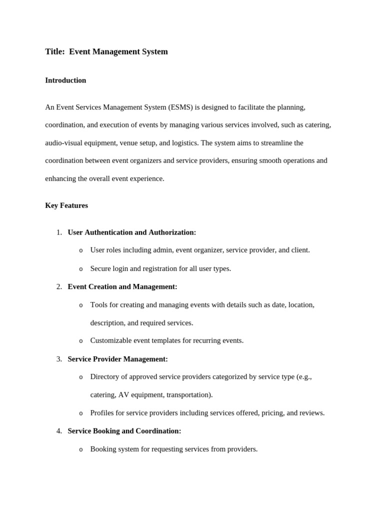 Event Management System 1 Pdf