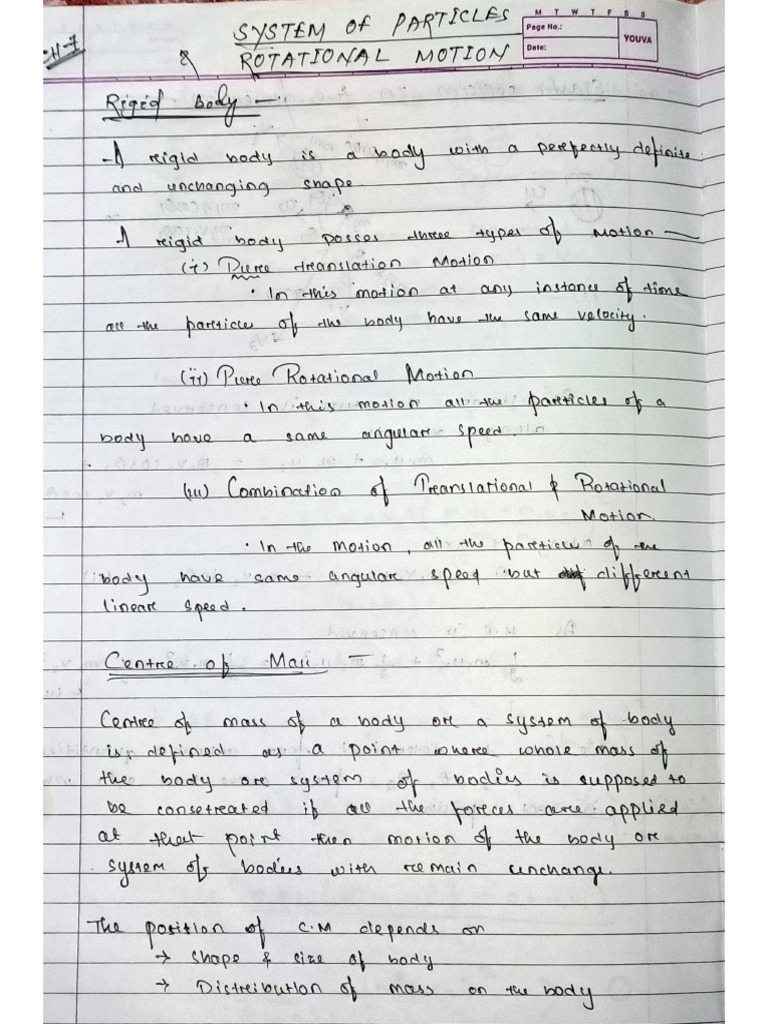 System of Particles & Rotational Motion | PDF