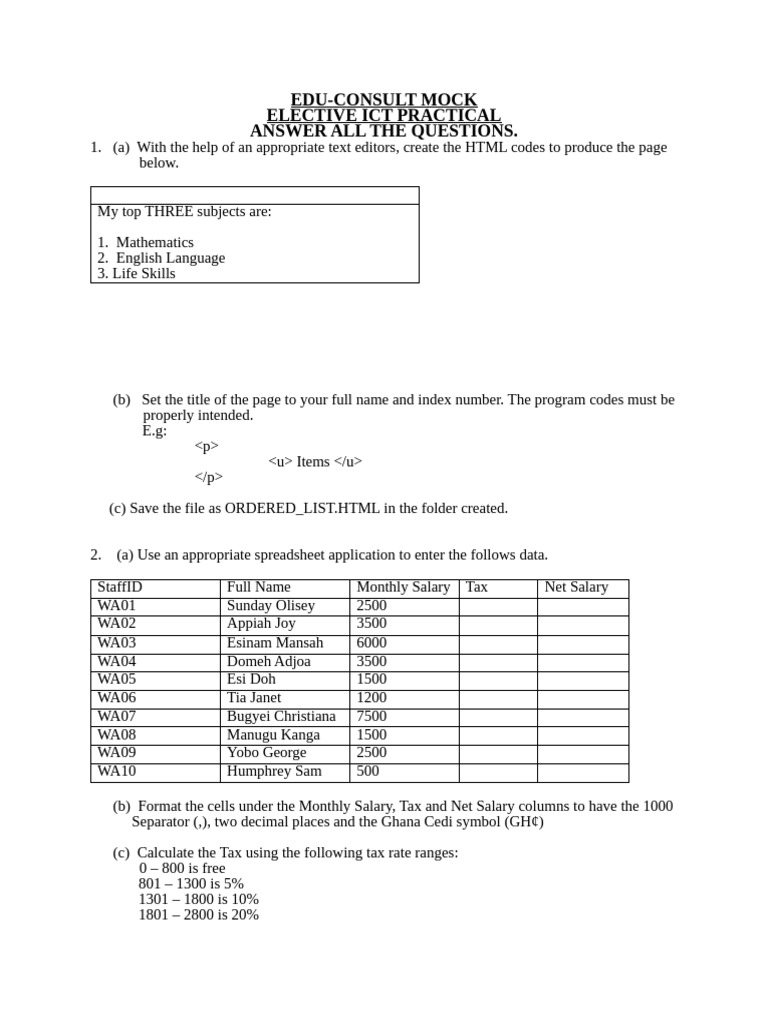 2024 ICT PRACTICALS | PDF