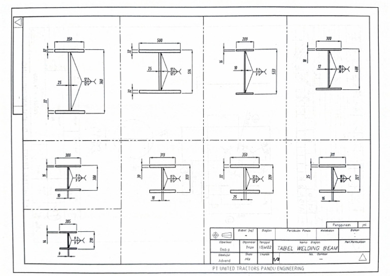 Tabel Pengelasan H Beam | PDF