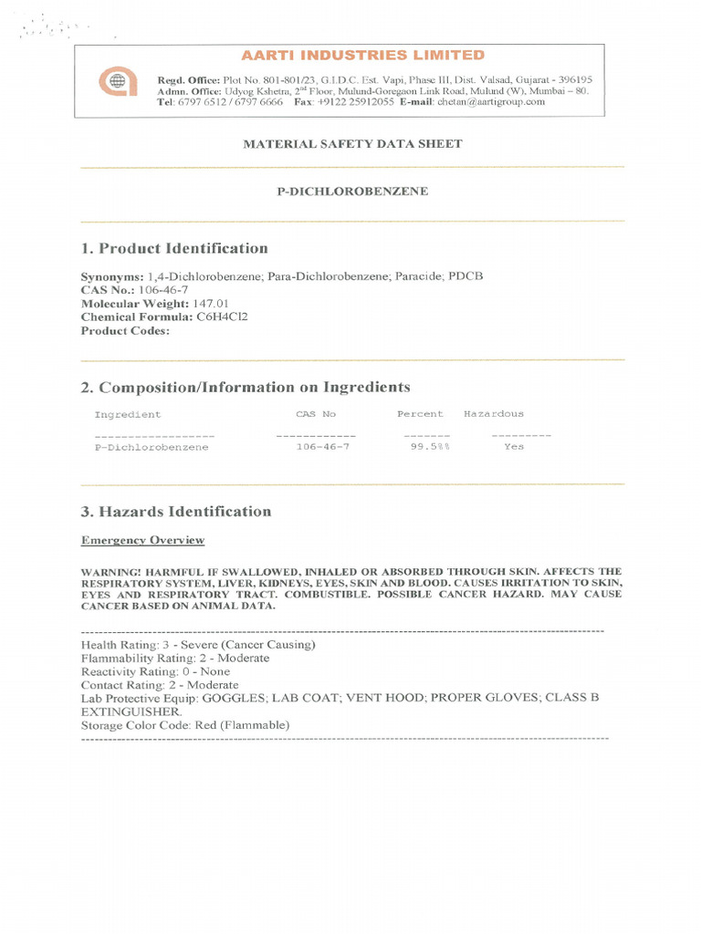 MSDS PDCB - Update | PDF
