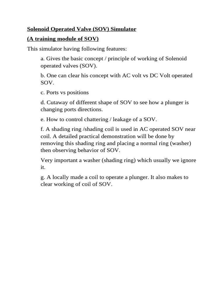 Solenoid Operated Valve Simulator | PDF