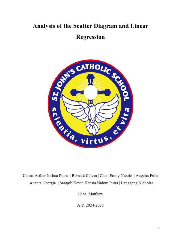 Analysis of The Scatter Diagram and Linear Regression | PDF