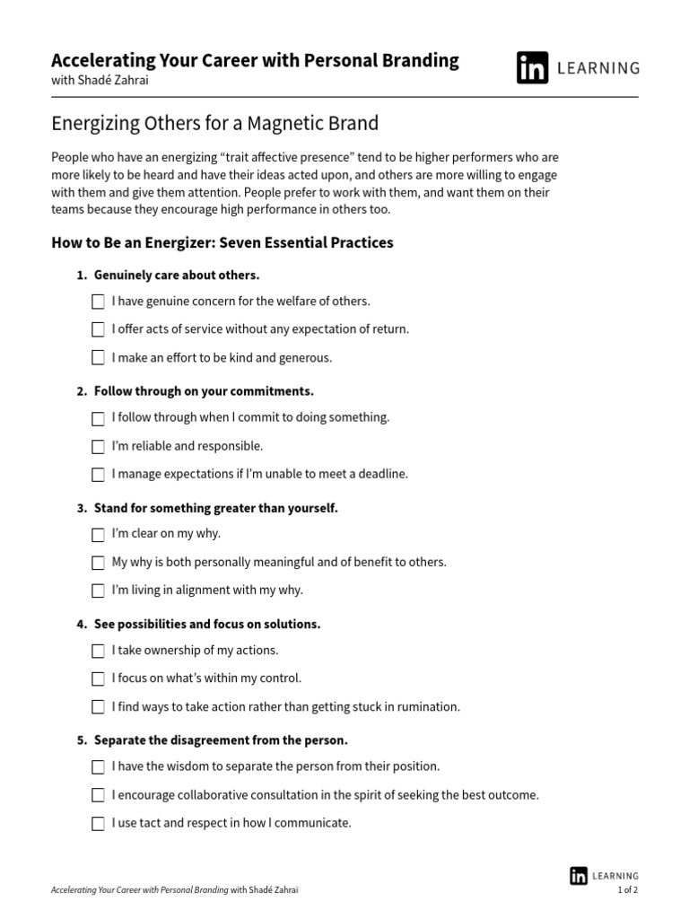Energizing Others For A Magnetic Brand | PDF | Cognition | Psychology