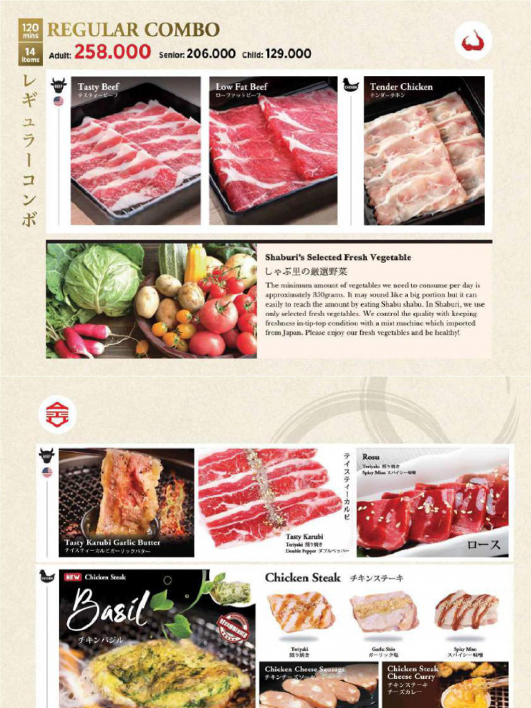 Menu Shaburi _ Kintan Buffet | PDF