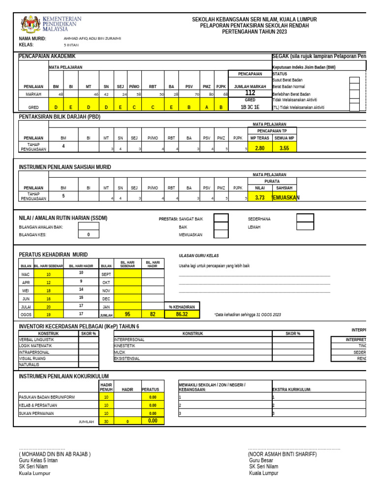 Pelaporan PPSR 5 Intan | PDF