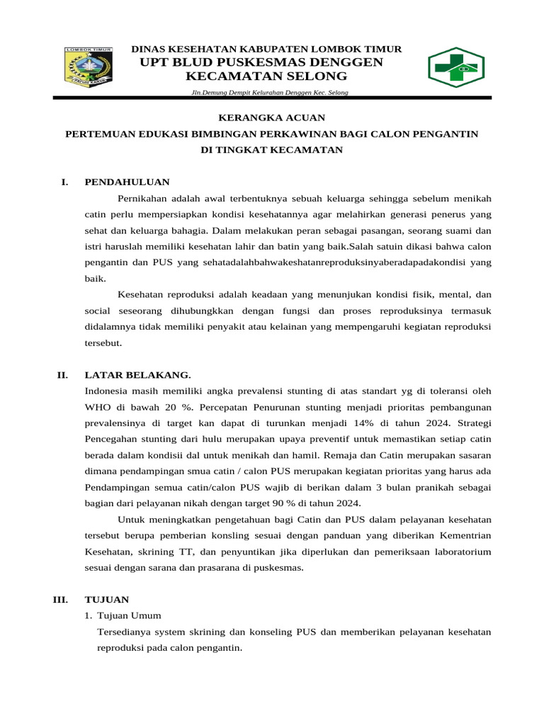 Kerangka Acuan | PDF