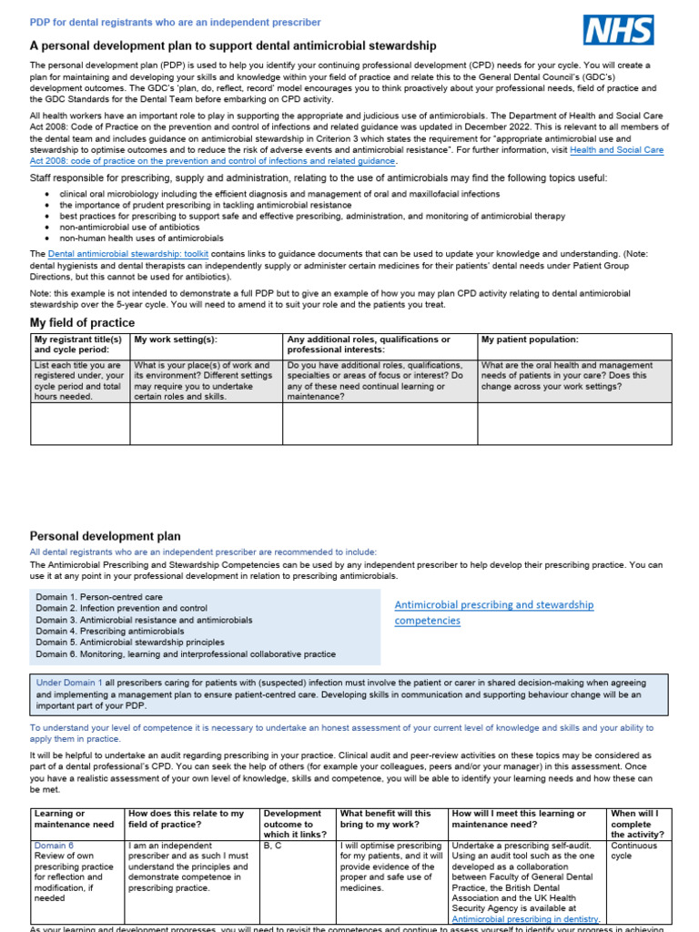 Prescribers PDP For Antimicrobial Stewardship and CPD Activity Log | PDF