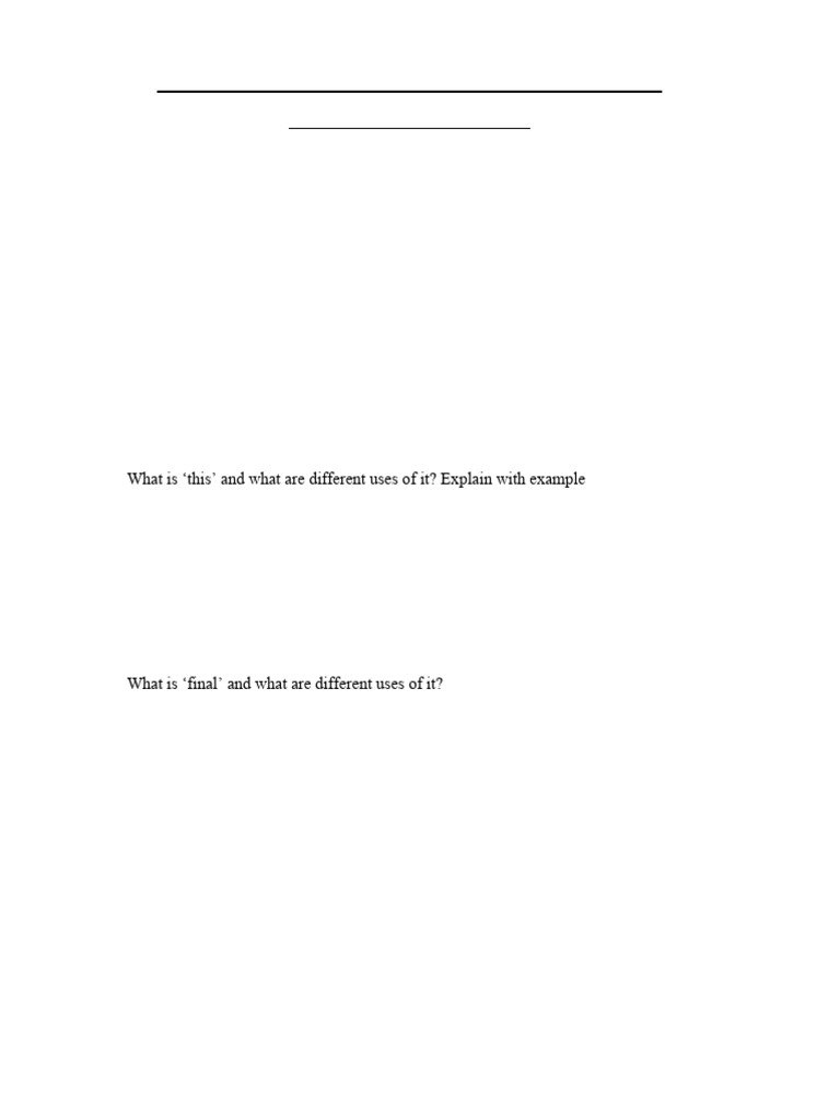 OOP Through Java MID-1 Important Questions | PDF OOP Through Java MID-1 Important Questions | PDF