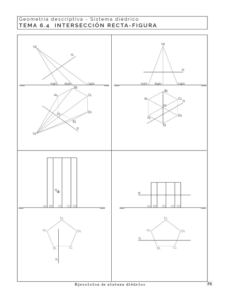#R-B12 - 2 Ejercicios Intersección Recta-Sólido | PDF