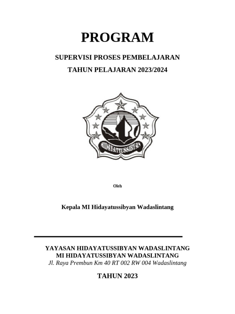 Program Supervisi | PDF