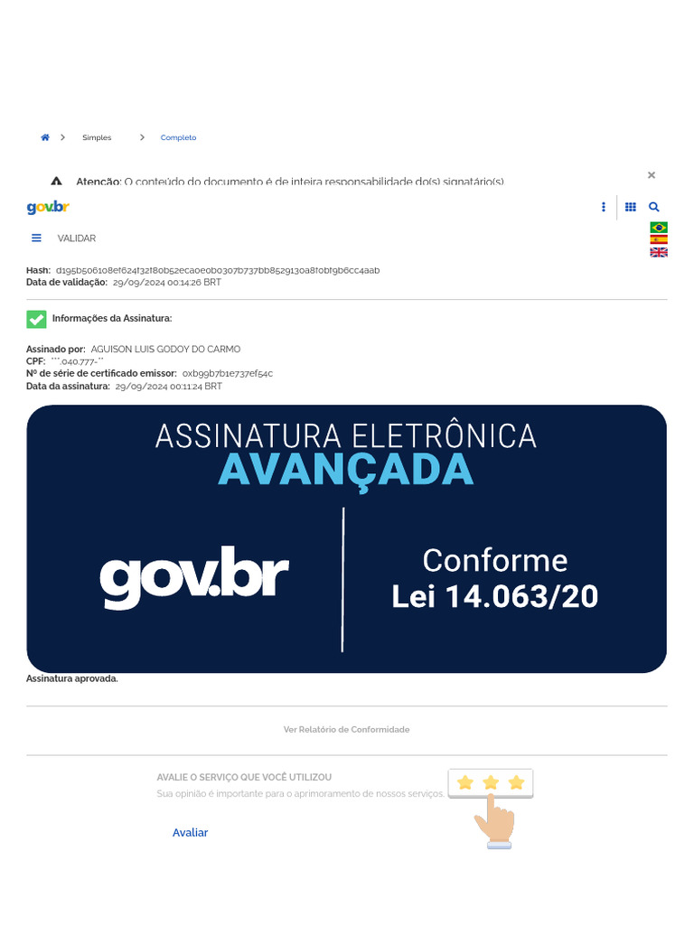 Https :validar - Iti.gov - Br:relatorio - HTML | PDF