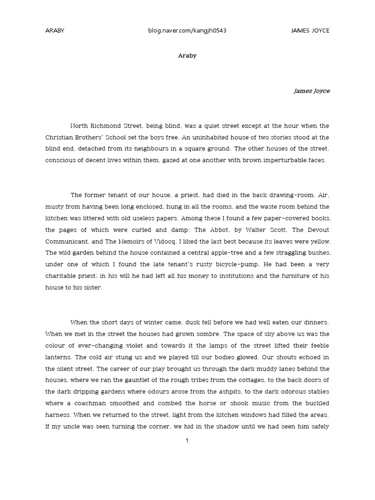 (Eng) Araby by James Joyce | PDF