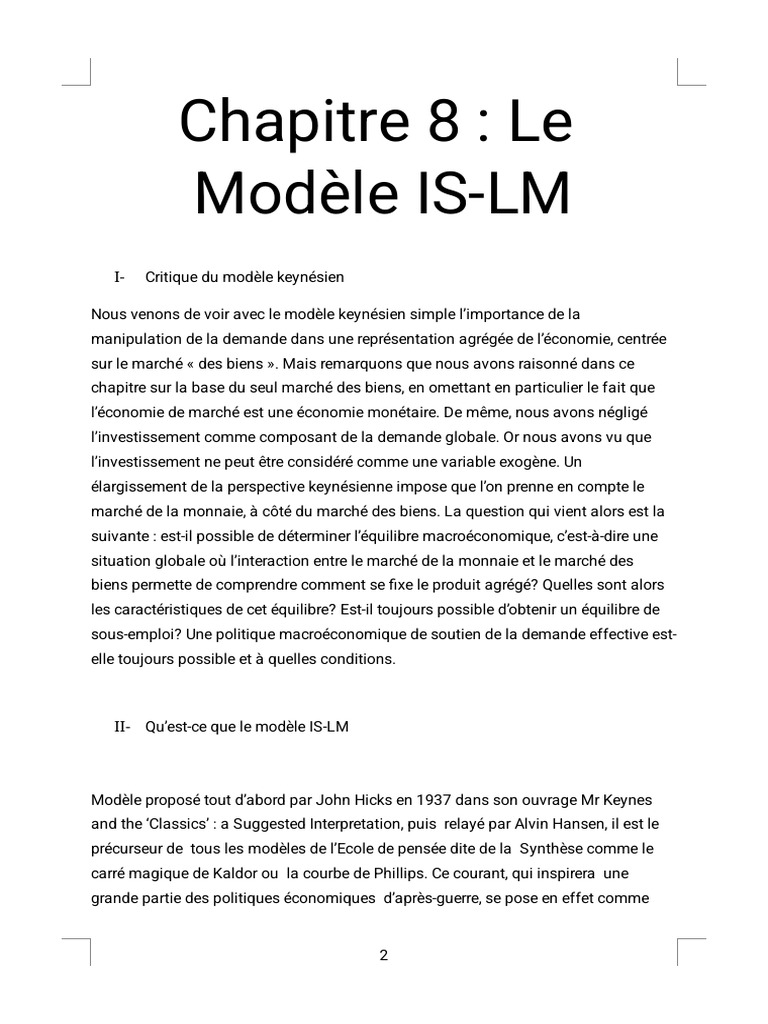 Chapitre 8 Modèle Is Lm 21 12 2023 Copie Pdf