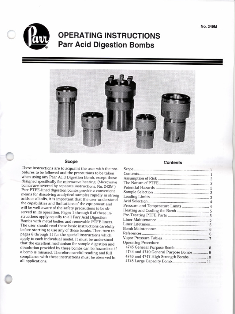 Parr 4744 Instructions | PDF