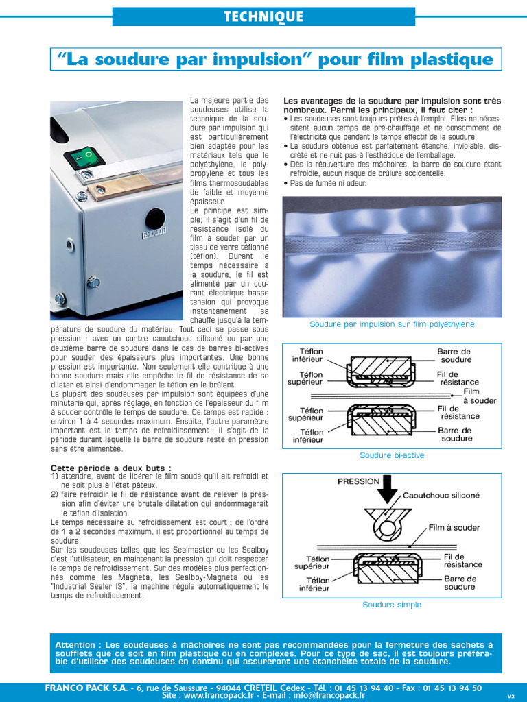 Technique Soudure Impulsion Scellage Thermique | PDF | Soudage | Construction